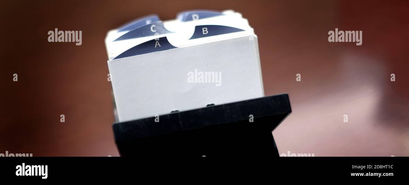 Index cards for organizing business contacts and information Stock ...