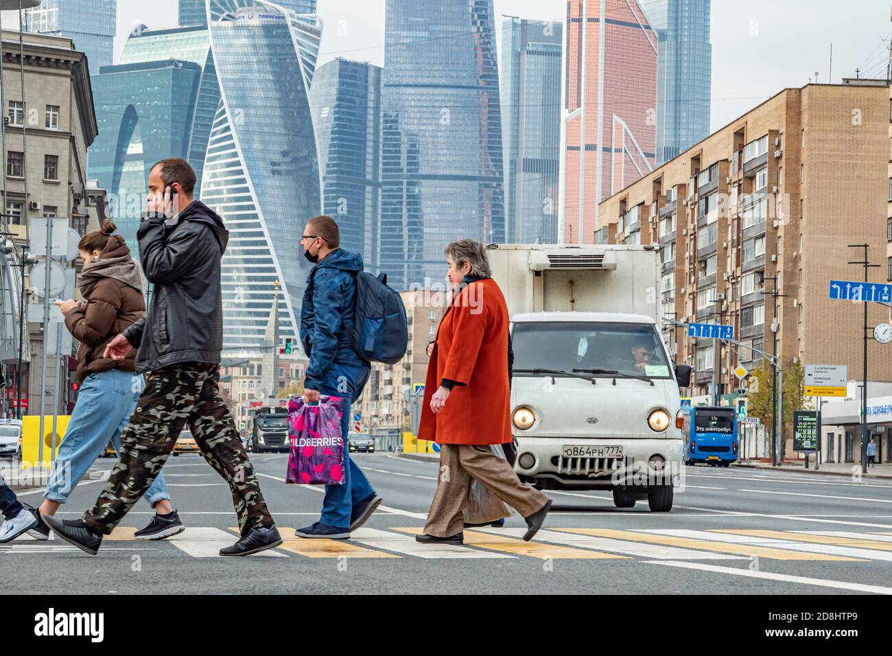 Russia, Moscow. People walk in a street Stock Photo - Alamy