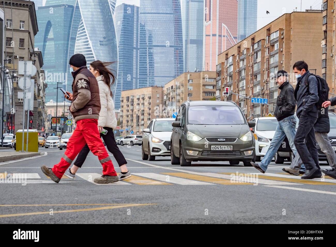 Russia, Moscow. People walk in a street Stock Photo - Alamy