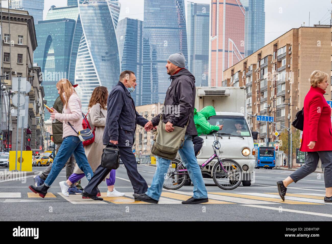 Russia, Moscow. People walk in a street Stock Photo - Alamy