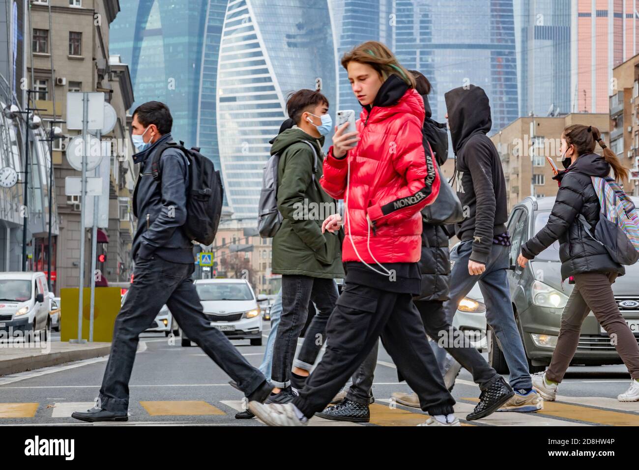 Russia, Moscow. People walk in a street Stock Photo - Alamy