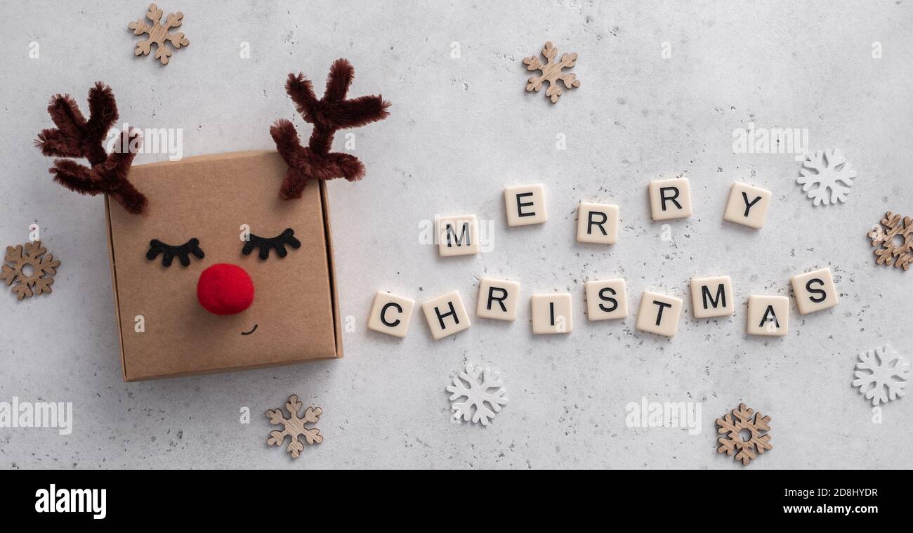 Merry christmas deer greeting hi-res stock photography and images - Alamy