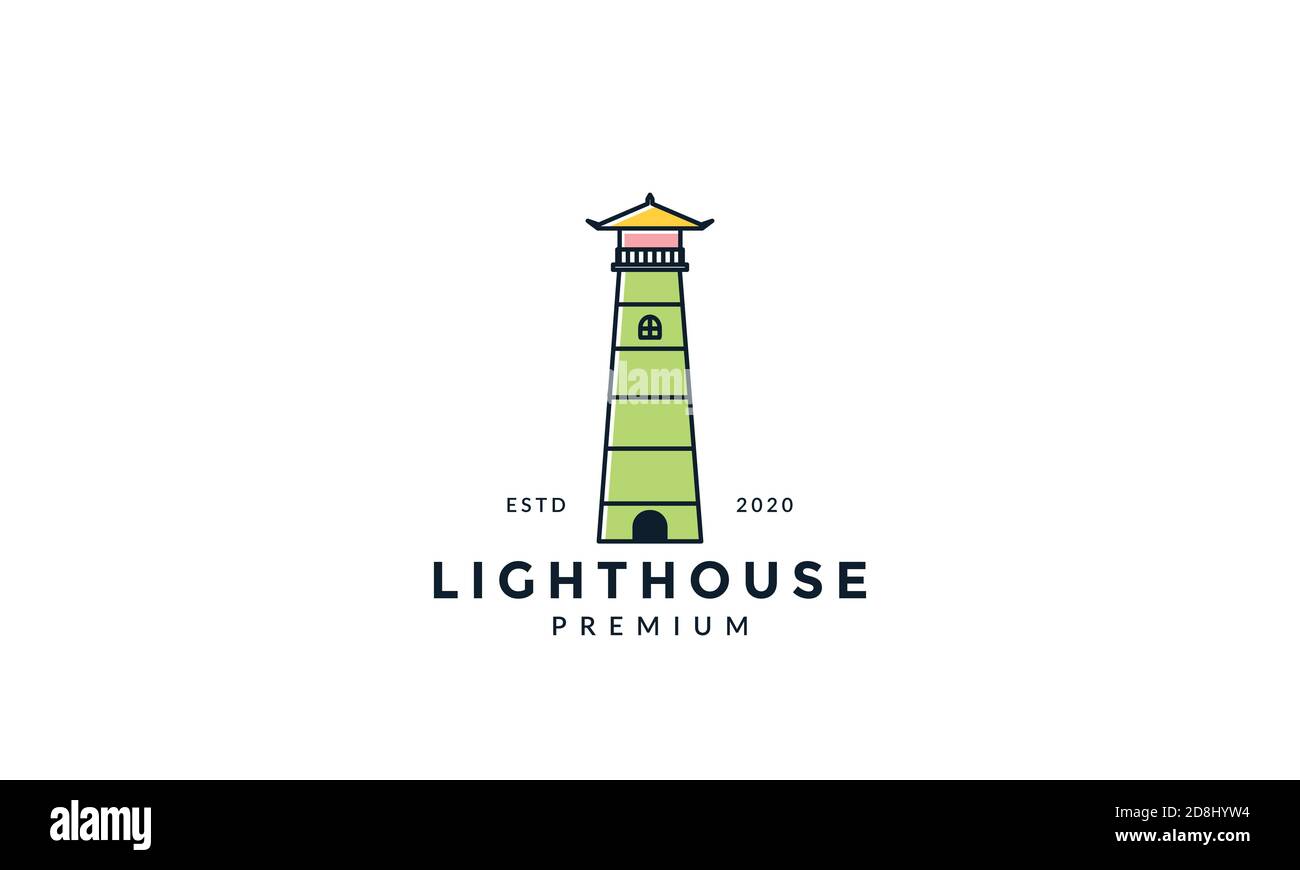abstract lighthouse line outline logo vector icon design Stock Vector ...