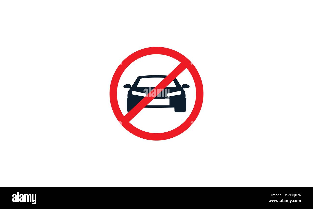 warning cross with car red logo vector icon design Stock Vector Image ...