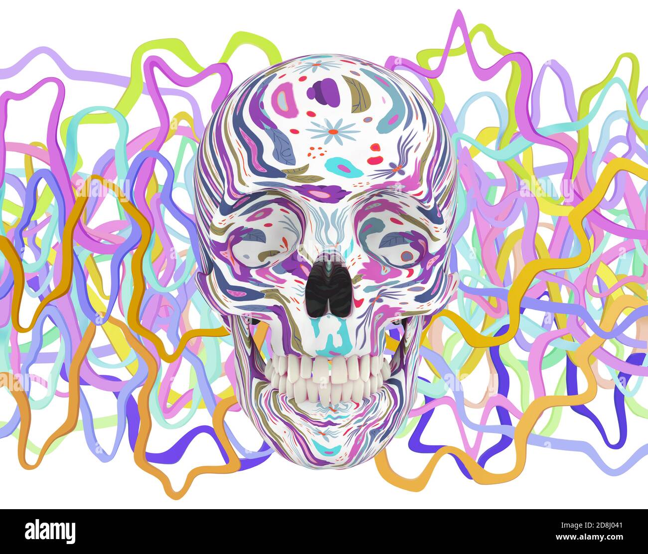 Skull doodle hi-res stock photography and images - Alamy