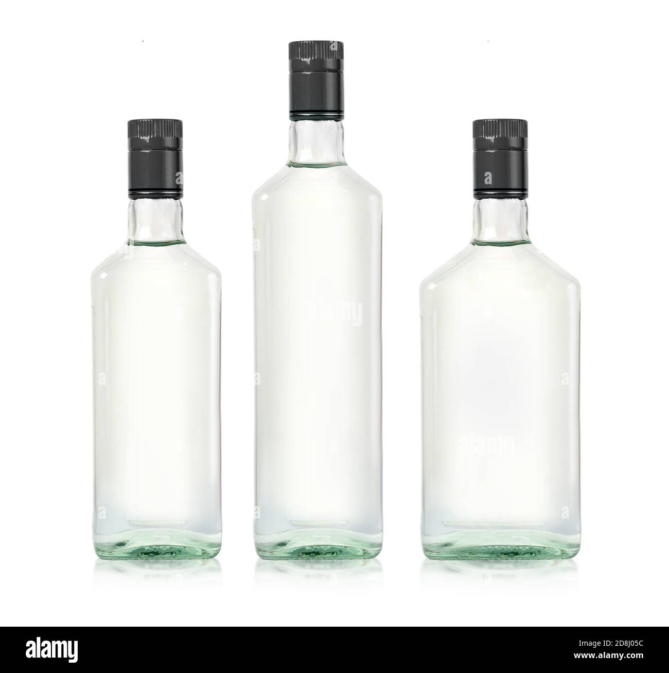 Set of Gin bottles isolated on white Stock Photo - Alamy