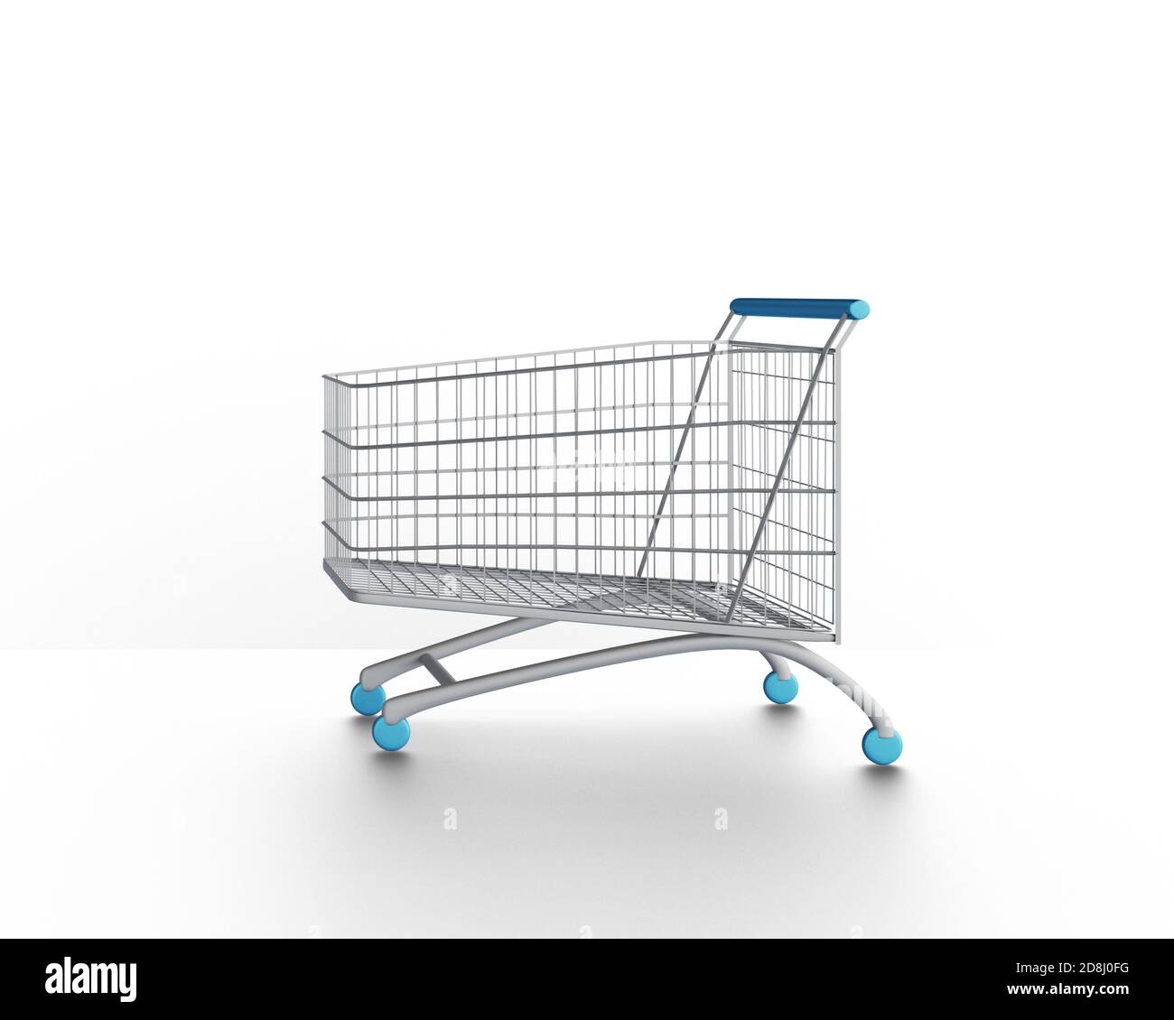 Shopping cart empty on white background, 3d illustration Stock Photo ...