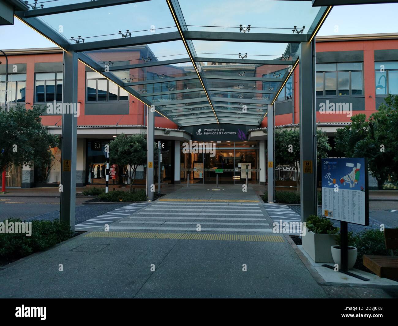 AUCKLAND, NEW ZEALAND - Oct 26, 2020: View of roofed crossing at Botany ...