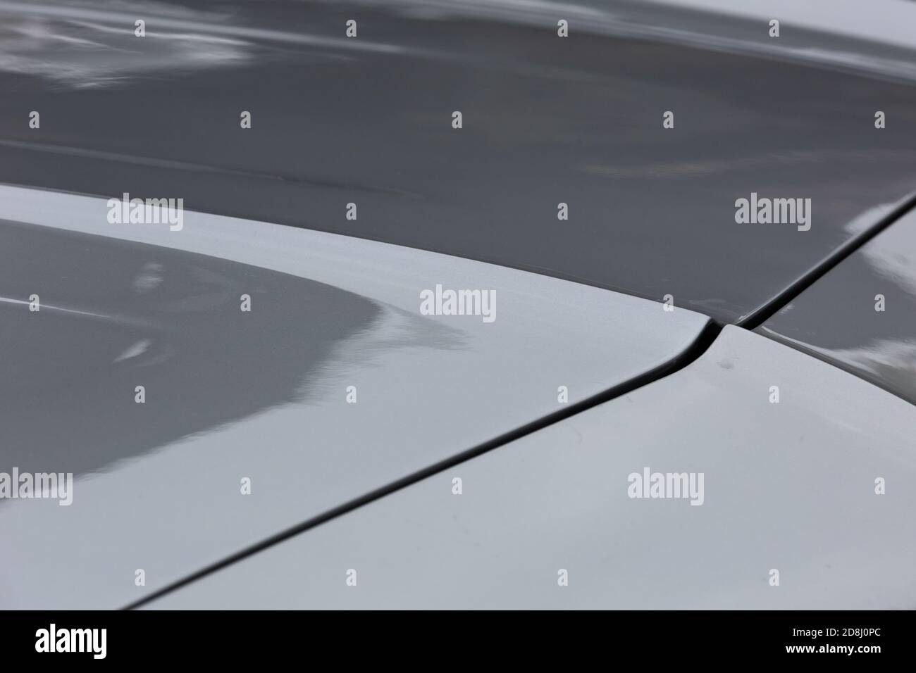 Shiny gray bonnet of a classic car Stock Photo - Alamy