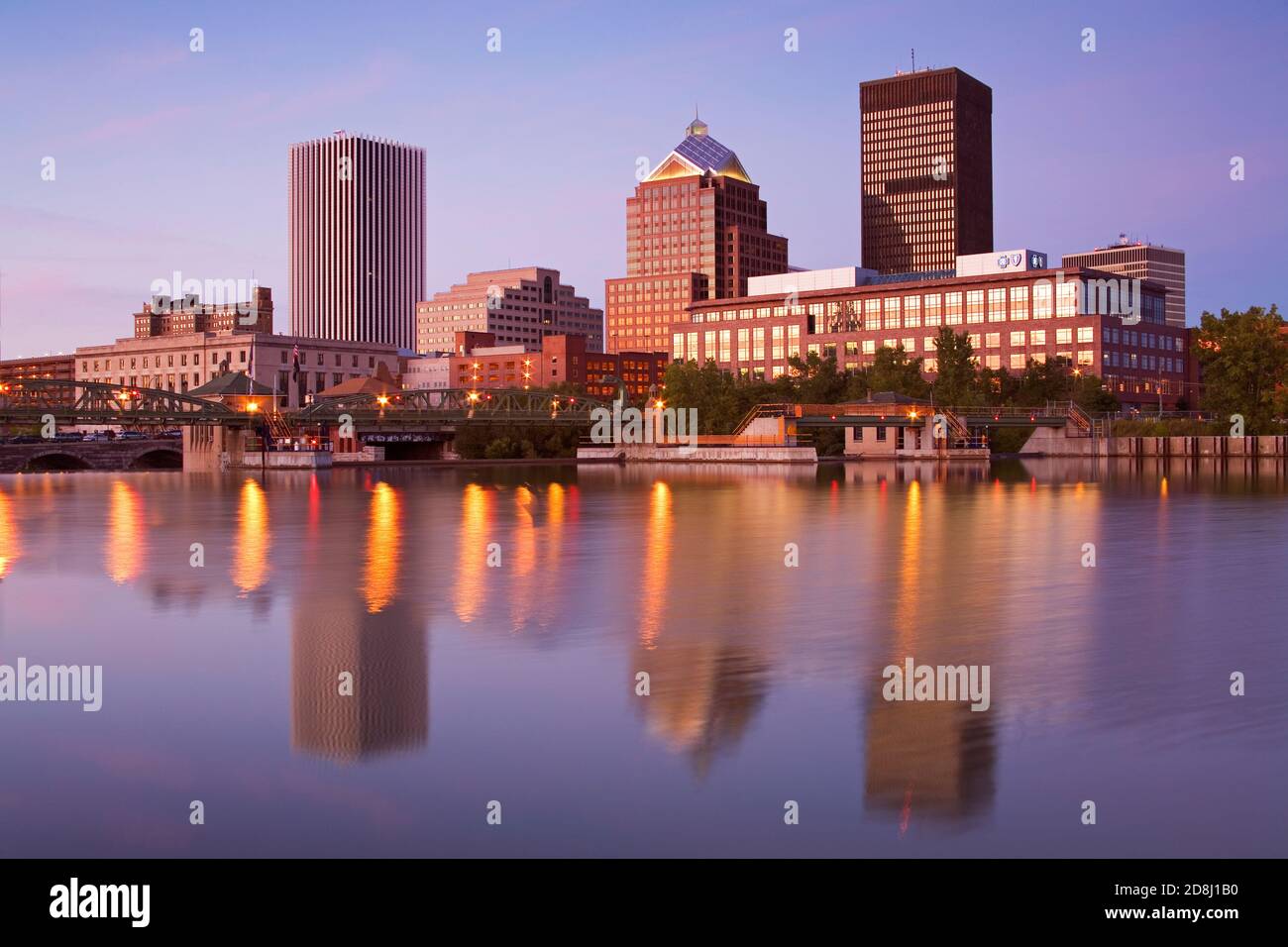 Genesee River & Rochester Skyline, New York State, USA Stock Photo - Alamy
