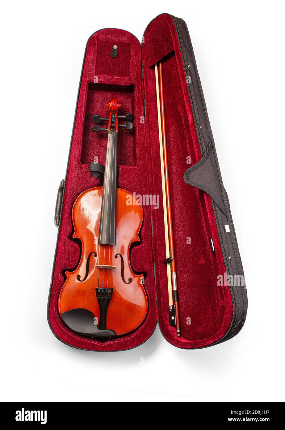 Violin in its case isolated on white with clipping path Stock Photo - Alamy