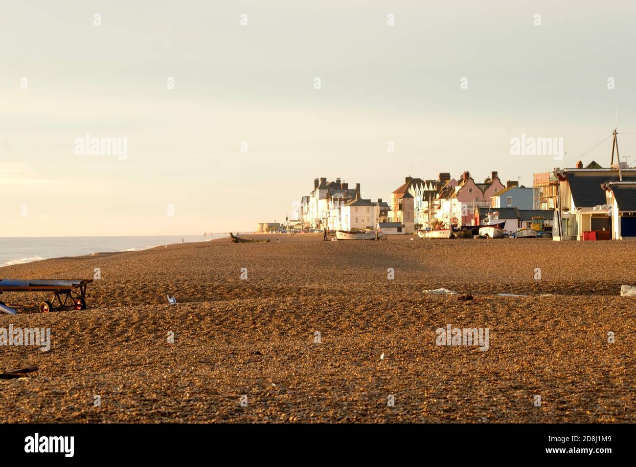 Beach Views In Aldeburgh Suffolk in morning light. Anchor and coastal ...