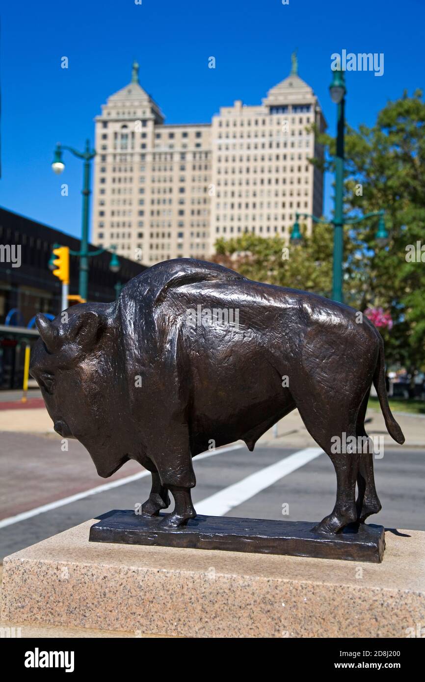 Bison Statue on Main Street by Cecilia Evans, Buffalo, New York State ...