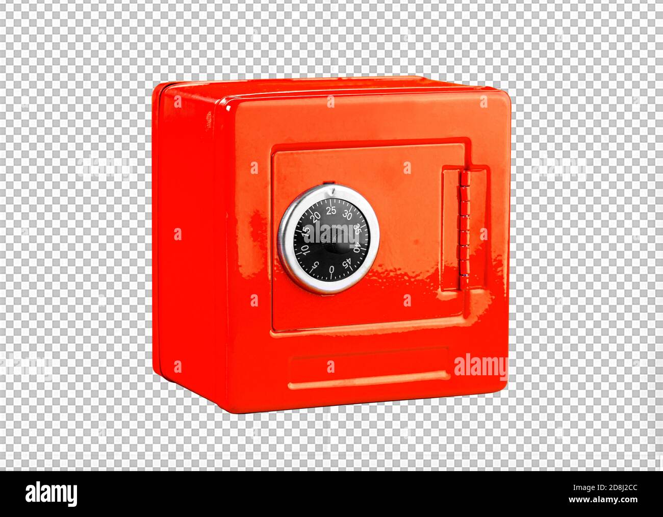 Red safe deposit box on a white background with clipping path Stock ...