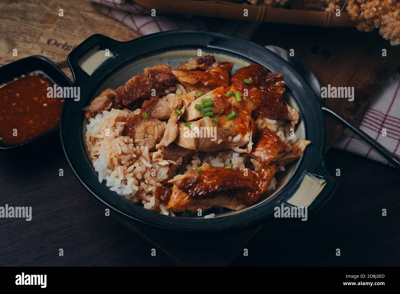 Homemade honey roast duck with rice Stock Photo - Alamy