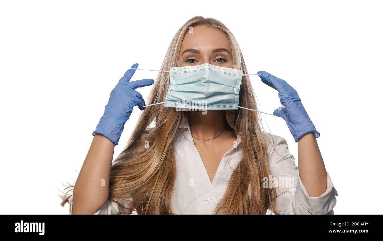 Funny woman mask on face hi-res stock photography and images - Alamy