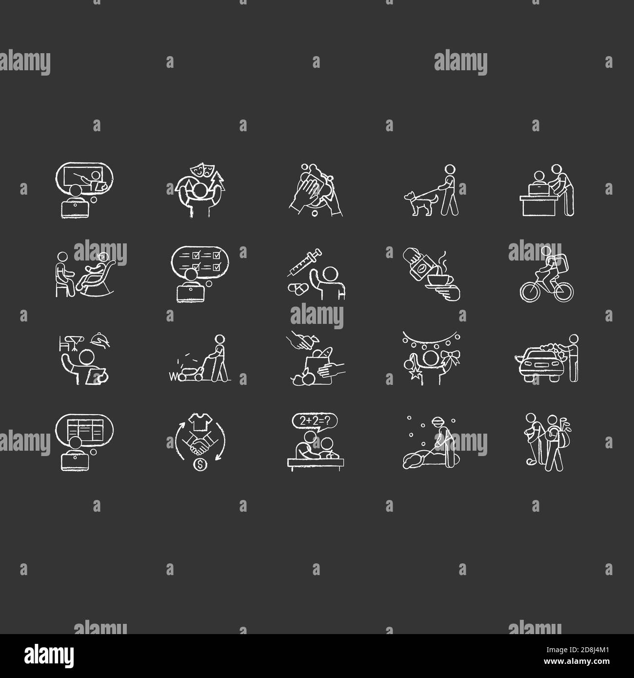 Chalk board set time Stock Vector Images - Alamy