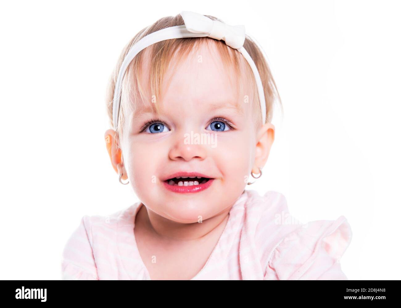 Portrait of a two year old girl isolated on white background Stock ...