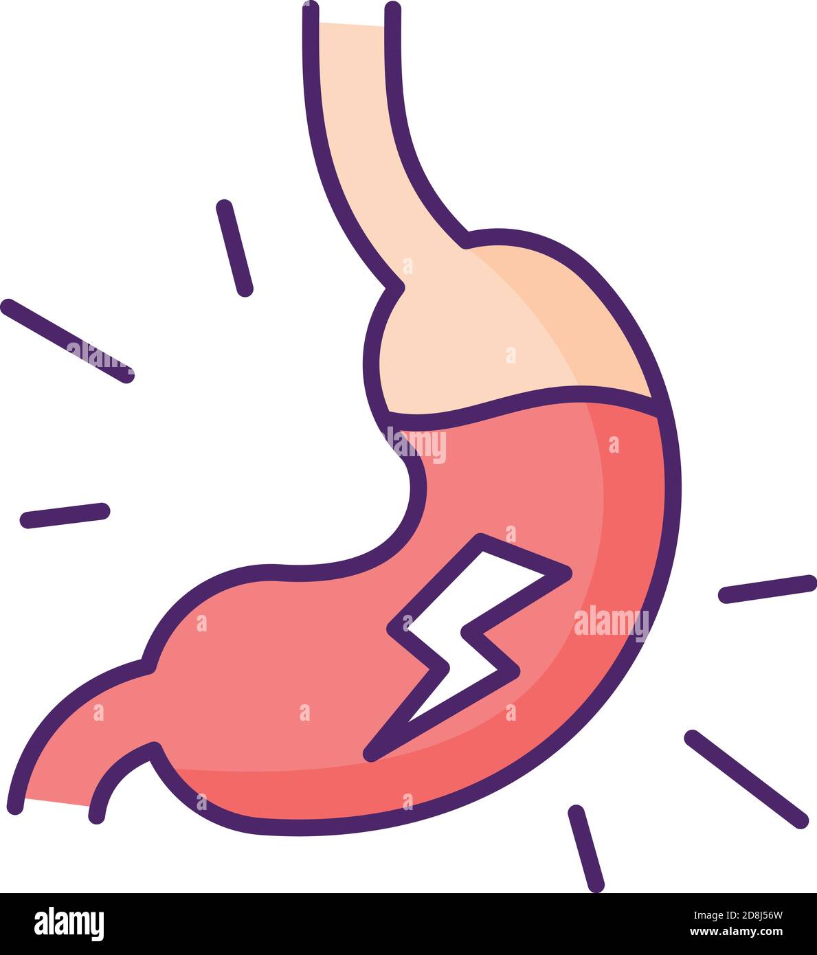 Stomach pain color line hi-res stock photography and images - Alamy