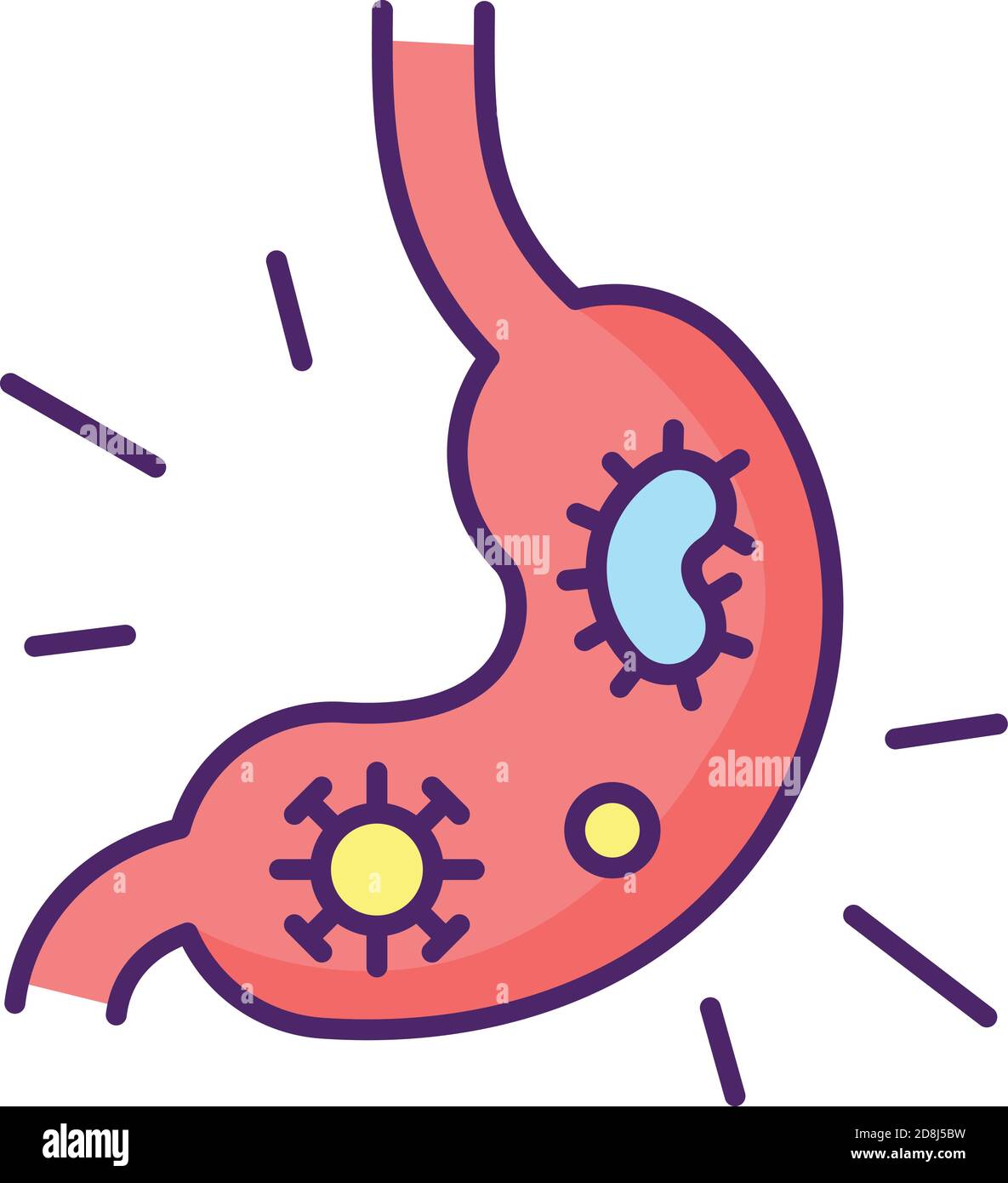 Stomach virus RGB color icon Stock Vector Image & Art - Alamy