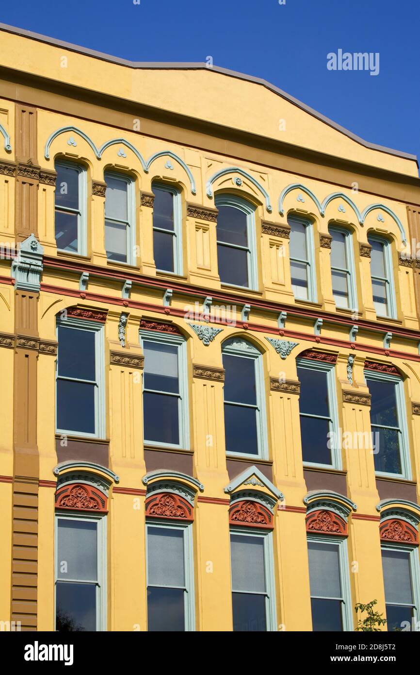 Historic building on Front Avenue in the Old Town District ofPortland ...