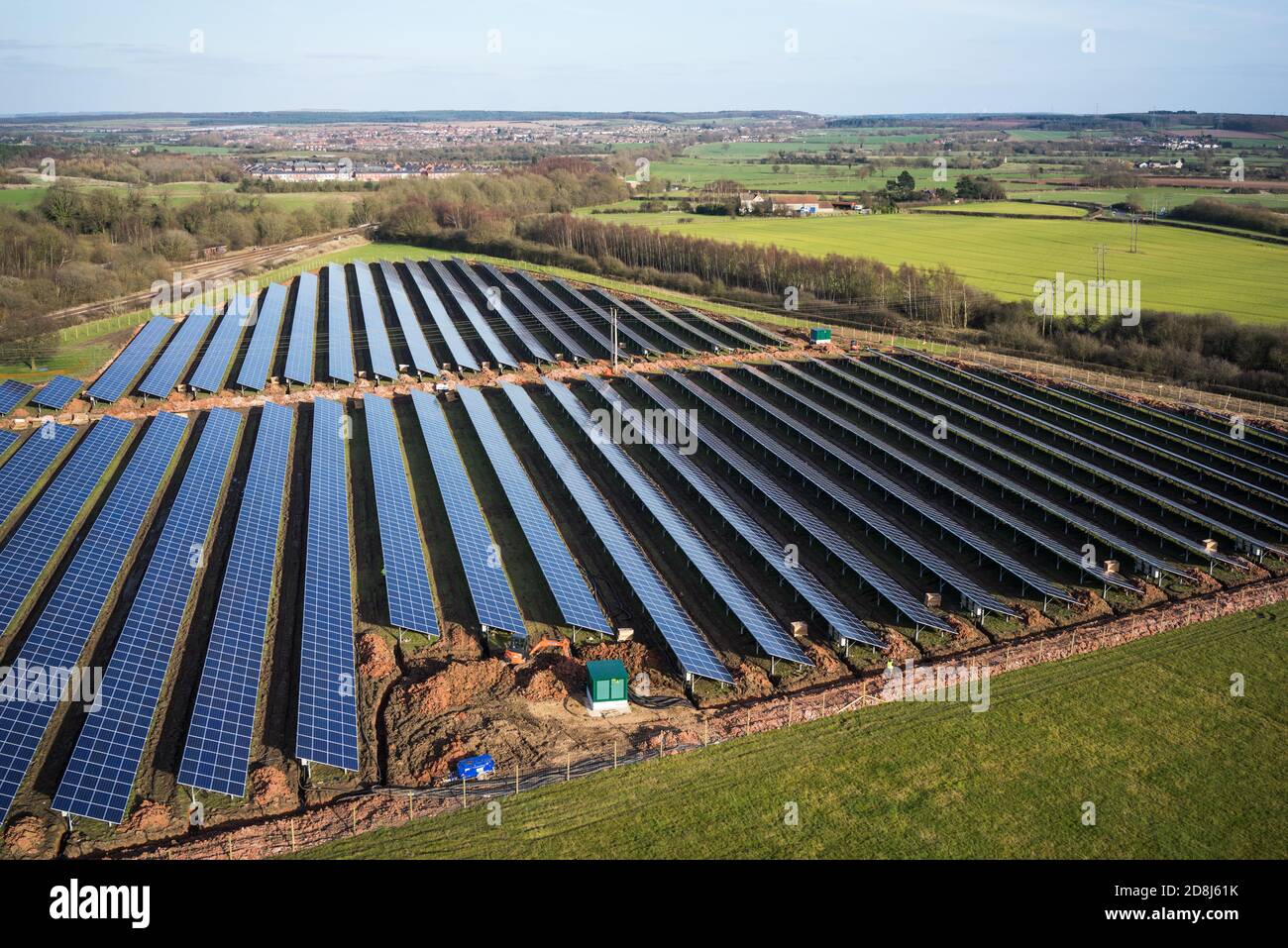 30 Acres solar farm in mansfield, Nottinghamshire, England Stock Photo ...