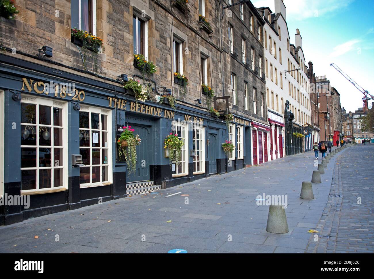Edinburgh city centre, Grassmarket, Scotland, UK. 30 October 2020. The ...