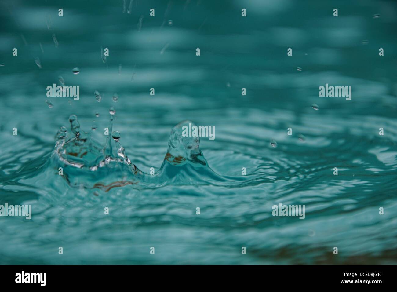 Water drop in water Stock Photo - Alamy