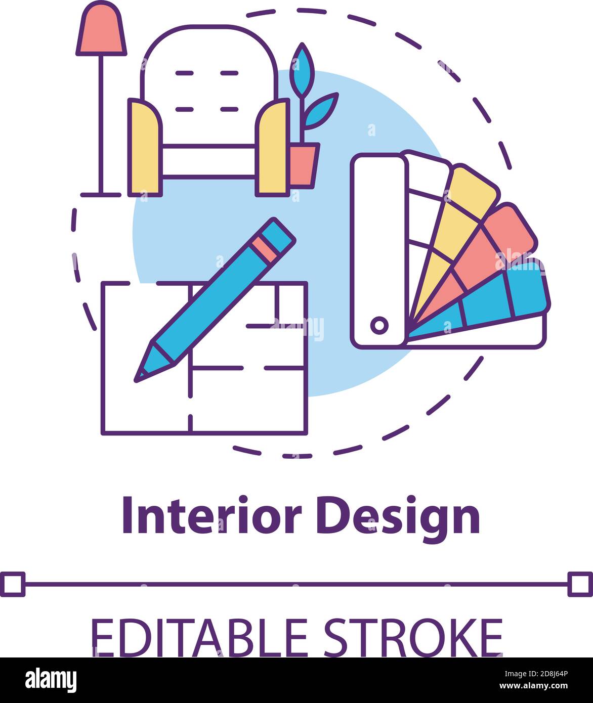 Interior design concept icon Stock Vector Image & Art - Alamy