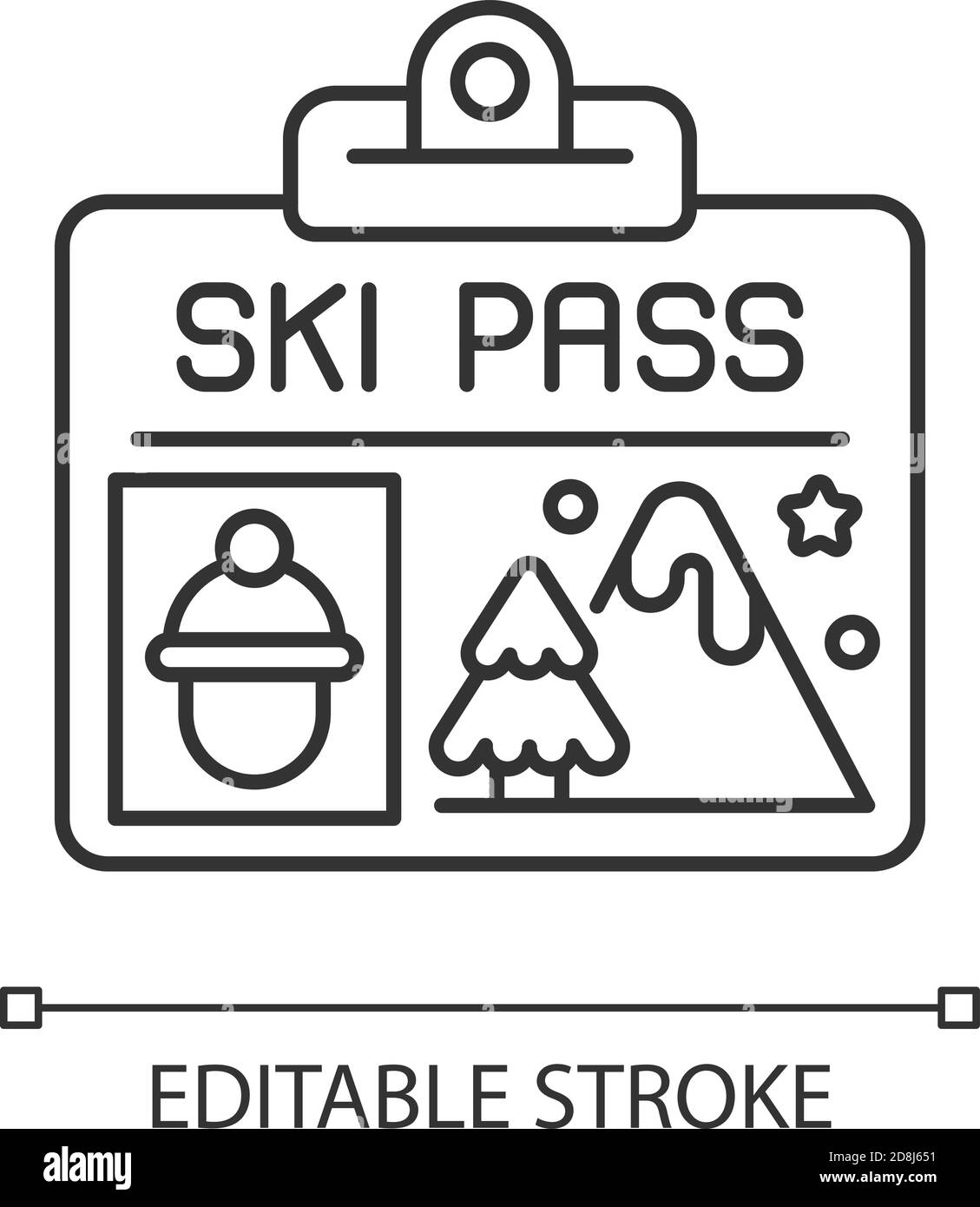 Ski pass linear icon Stock Vector Image & Art - Alamy