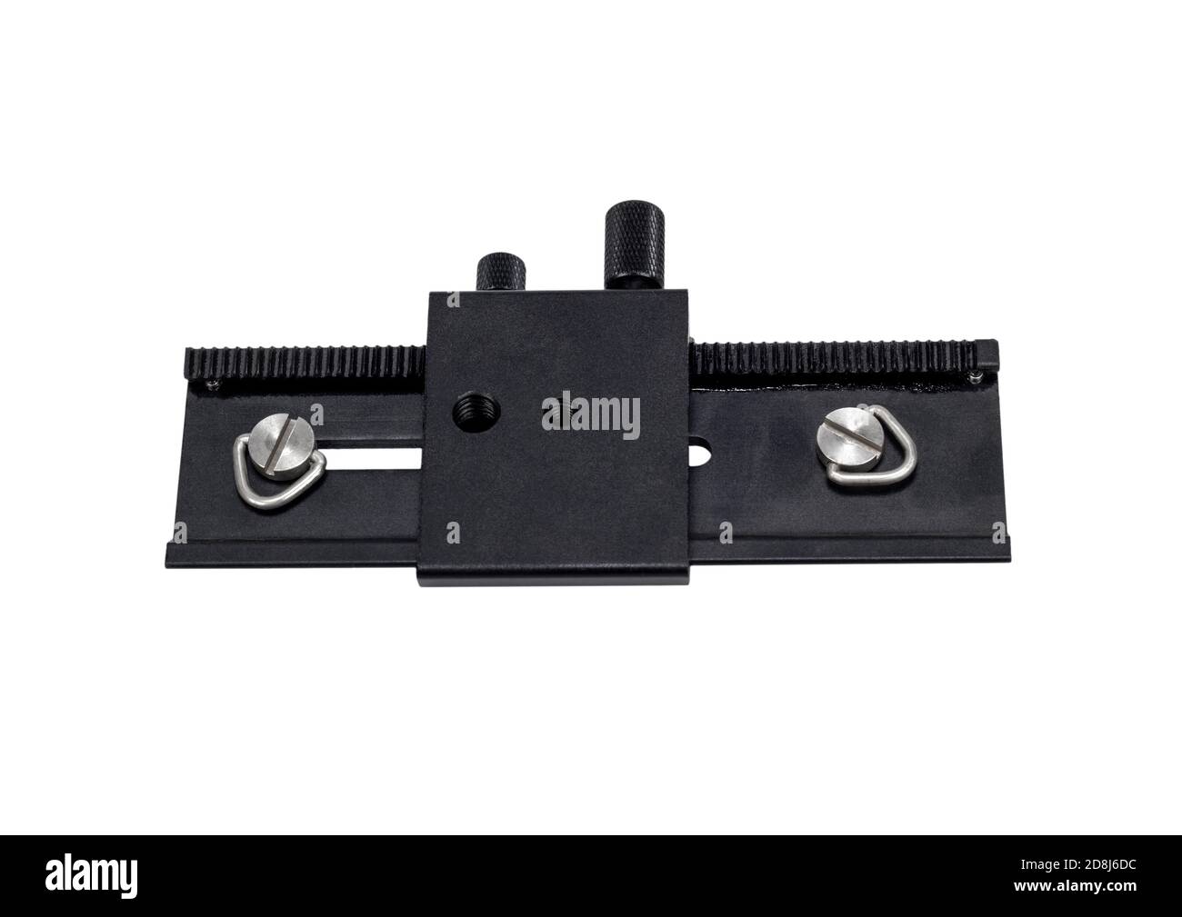 Camera macro rail. Isolated on white background Stock Photo - Alamy