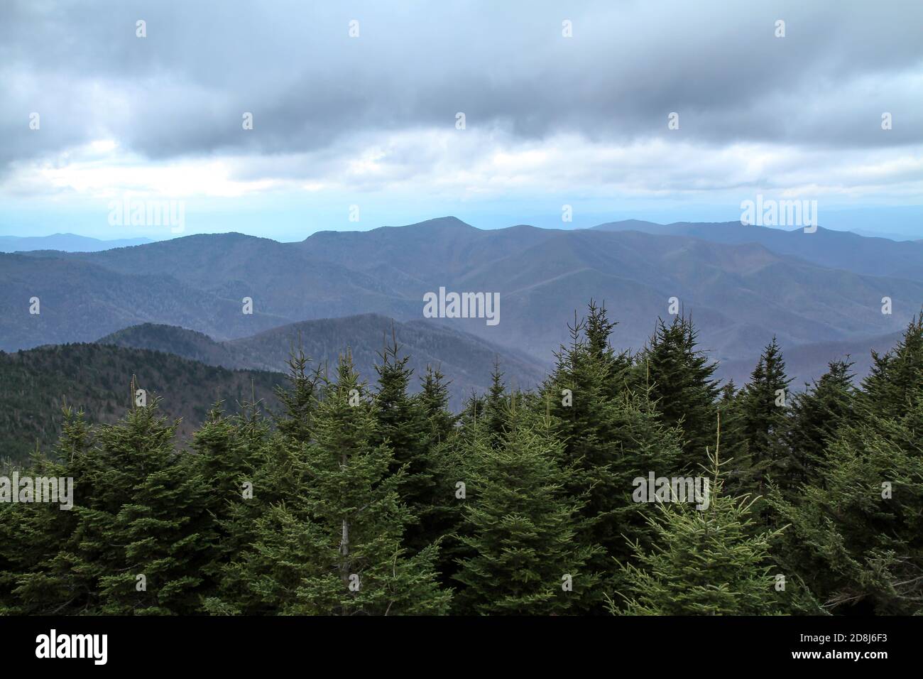 A view of North Carolina's Blue Ridge Mountains from the summit of ...
