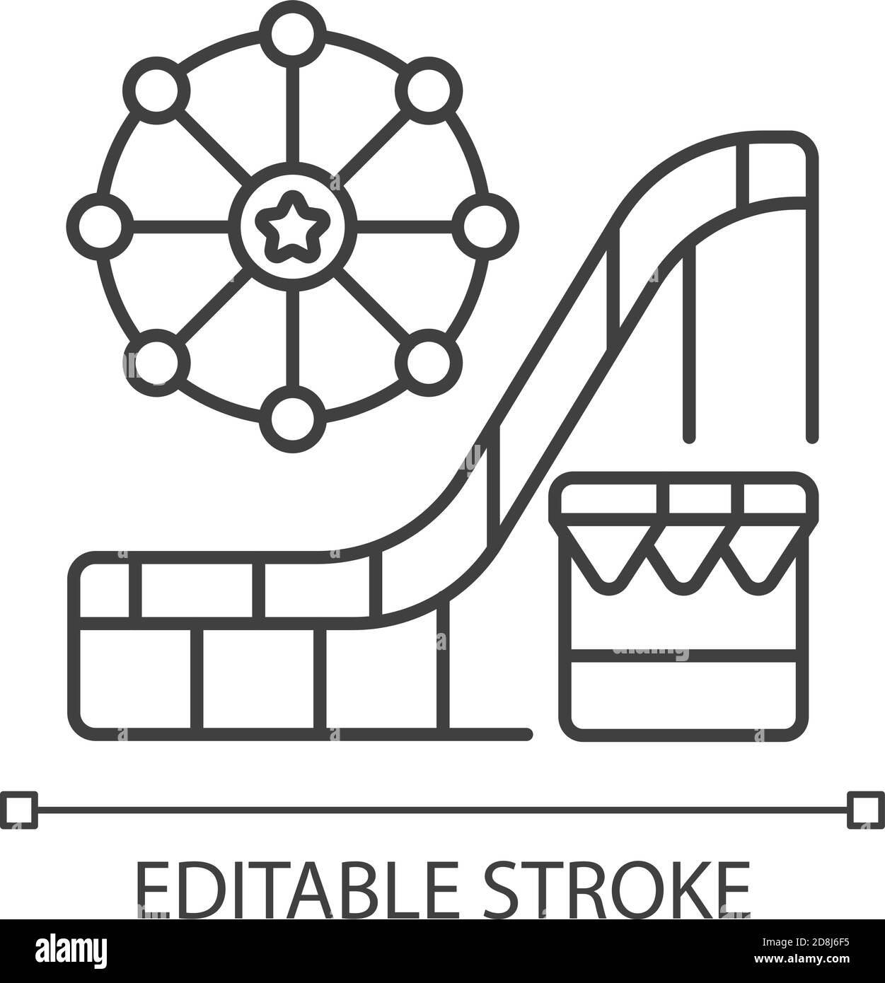 Amusement Park Simple Drawing