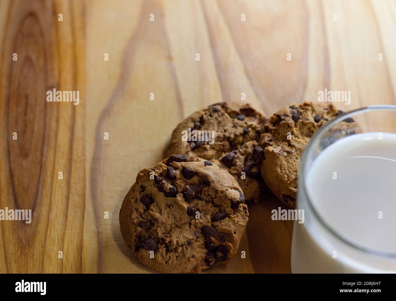 Chocolate Chip Cookies and Milk Stock Photo - Alamy