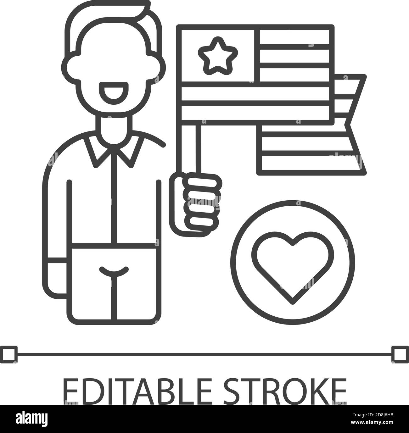 Patriotism linear icon Stock Vector Image & Art - Alamy