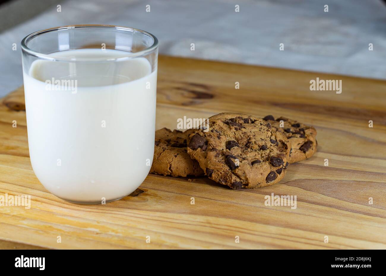 Chocolate Chip Cookies and Milk Stock Photo - Alamy