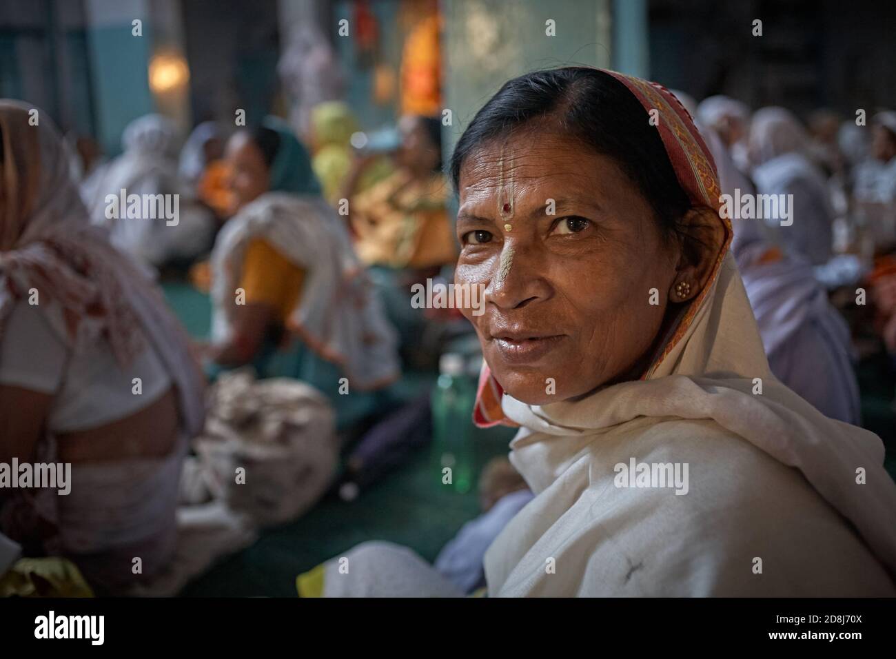 Vrindavan, India, August 2009. Portrait of a widow in an ashram Stock ...