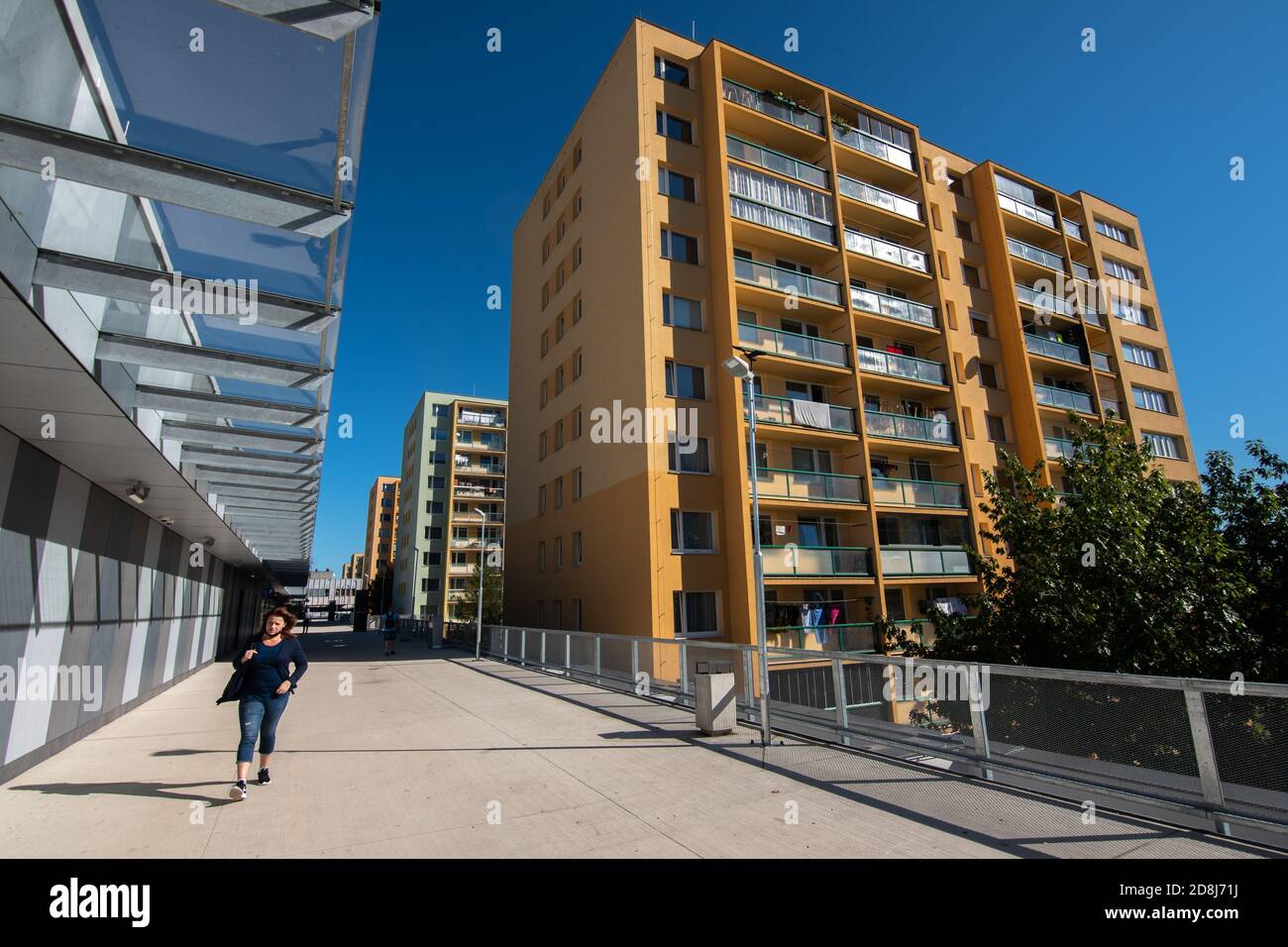 Concrete building communist blocks ("panelak") in Petrini or Petrin ...
