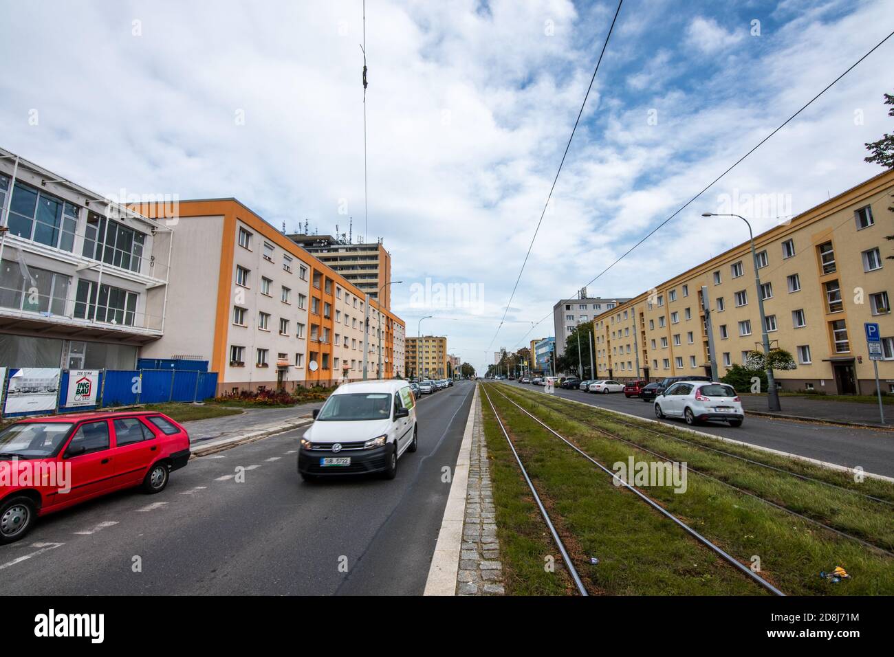Concrete building communist blocks ("panelak") in Petrini or Petrin ...