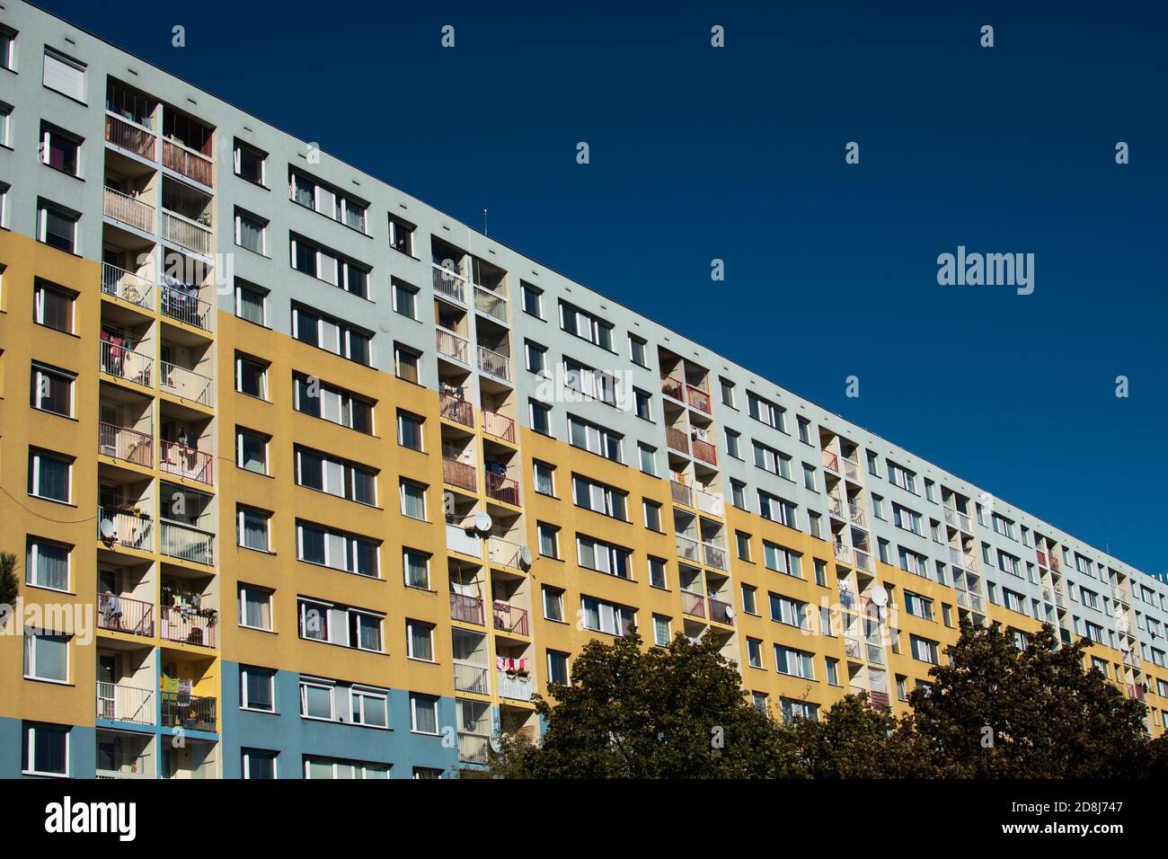 Concrete building communist blocks ("panelak") in Petrini or Petrin ...