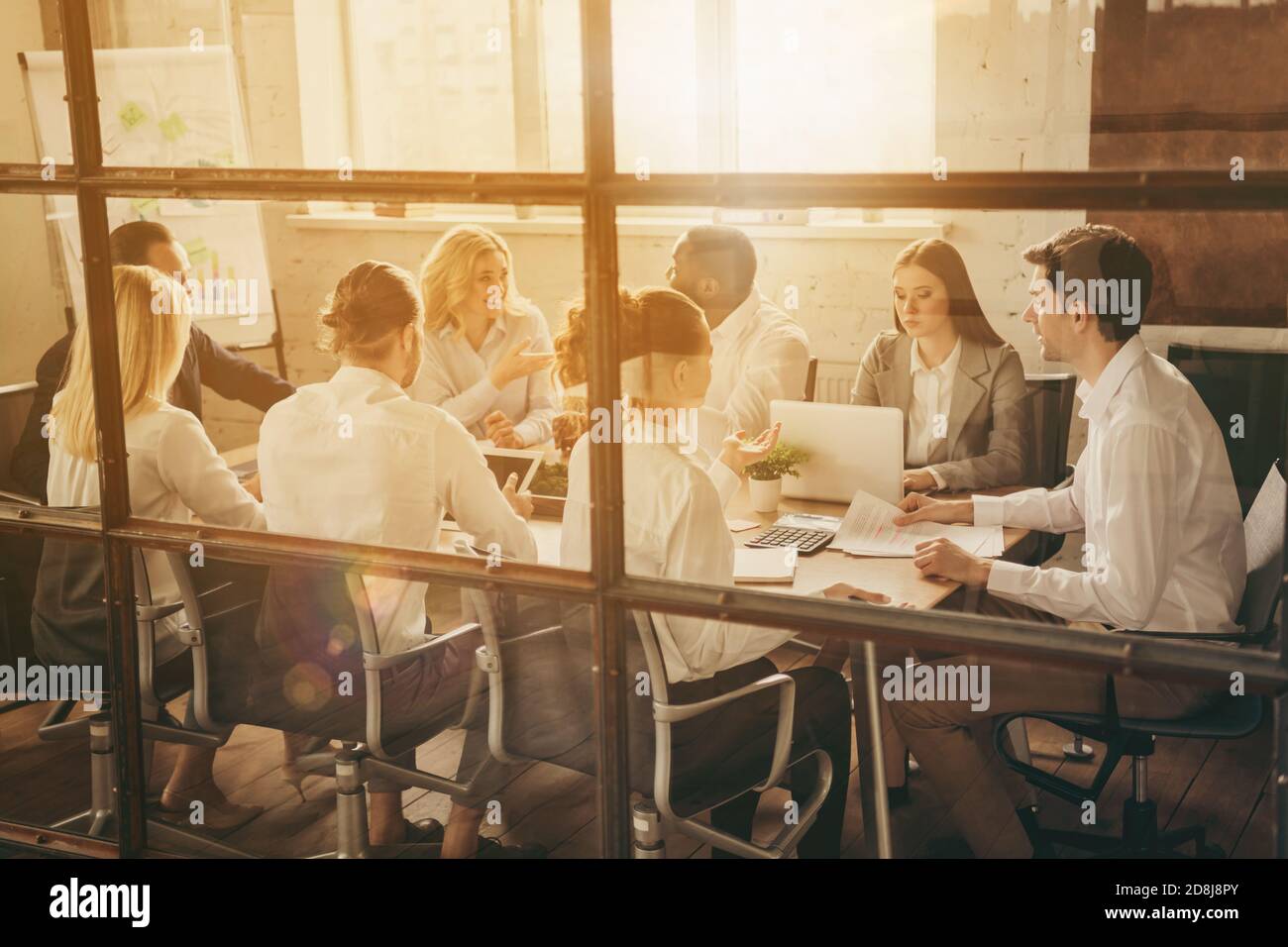 Back rear spine view photo of boss market leaders gathering training ...