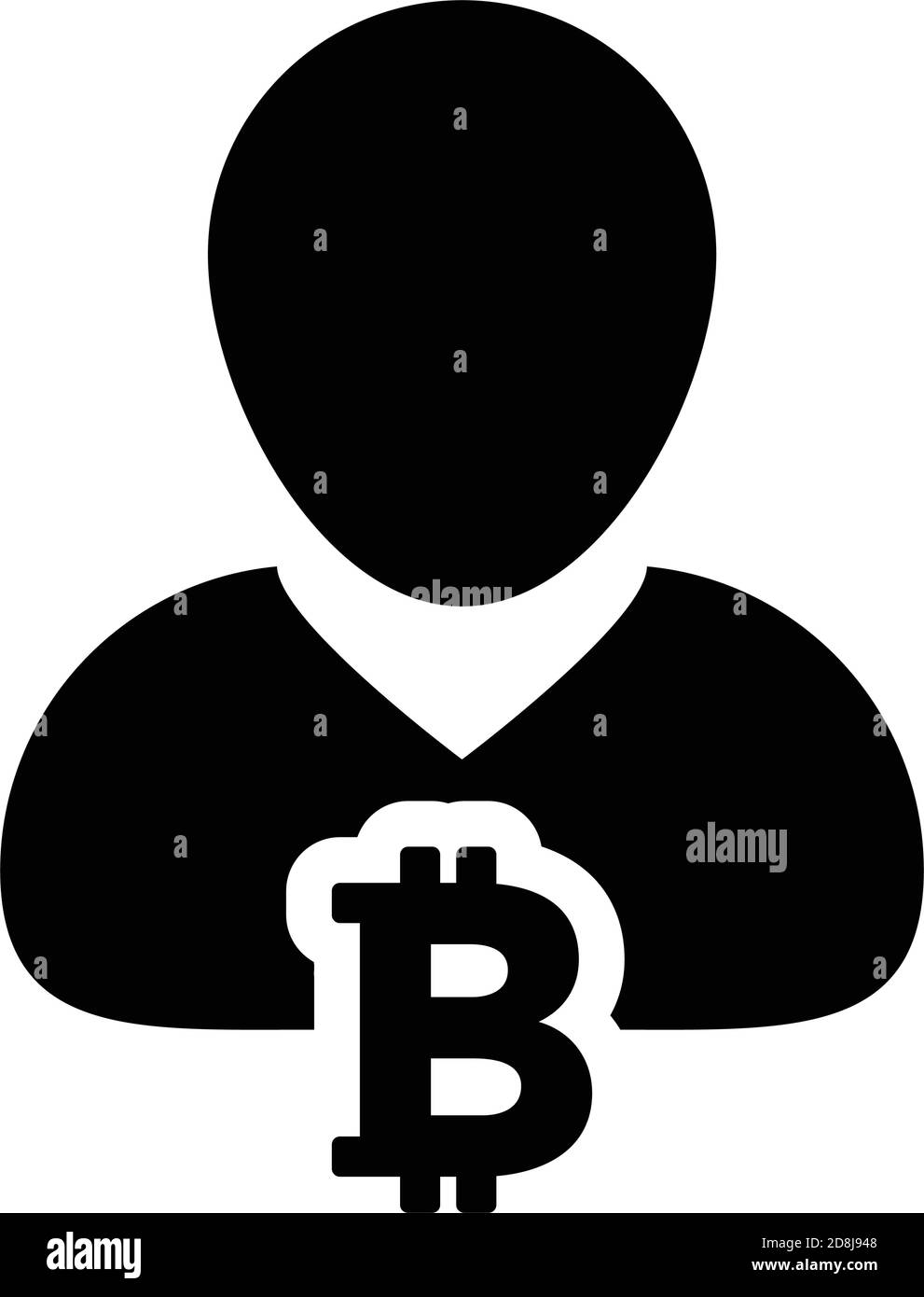 Finance icon vector bitcoin blockchain cryptocurrency with male person ...