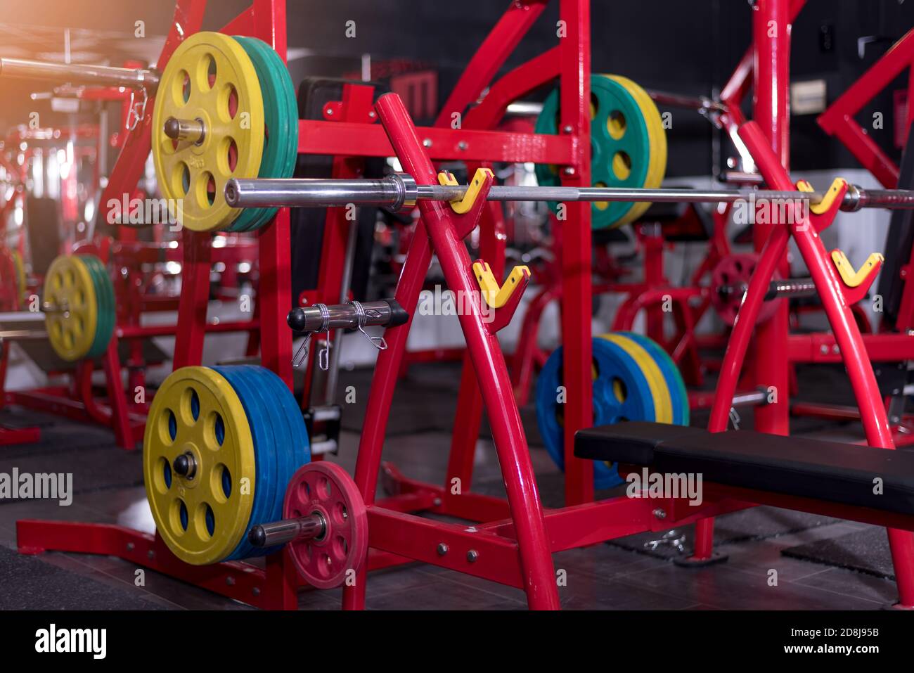 Modern gym interior with equipment. Fitness center interior Stock Photo ...