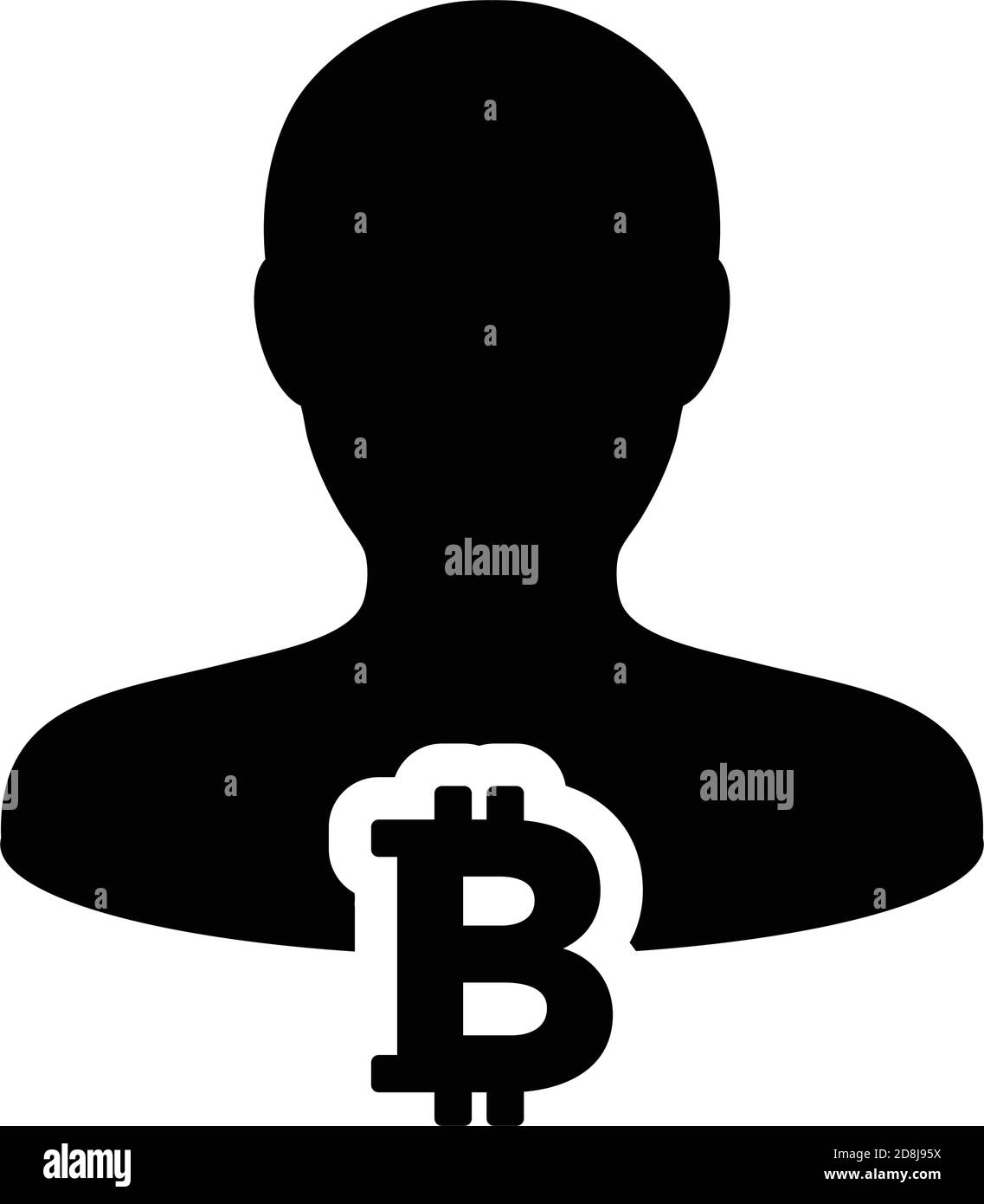 User icon vector bitcoin blockchain cryptocurrency with male person ...