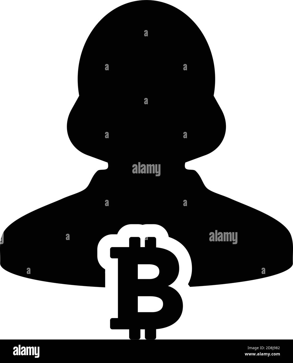 Blockchain icon vector for bitcoin cryptocurrency with male person ...