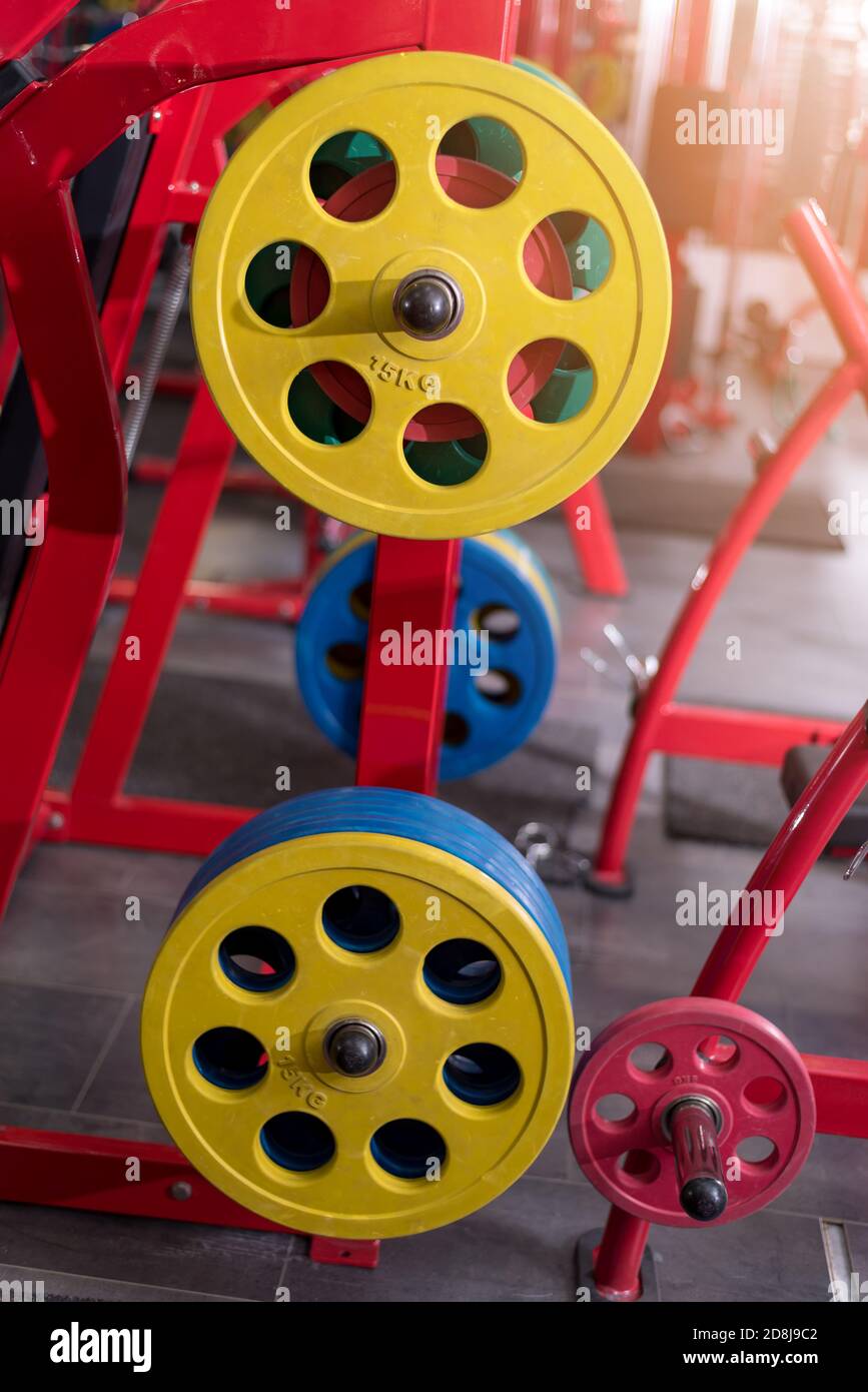 Modern gym interior with equipment. Fitness center interior Stock Photo ...