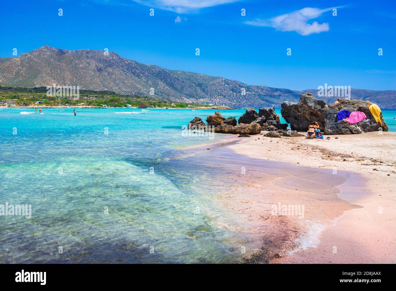 Tropical sandy beach with turquoise water, in Elafonisi, Crete, Greece ...