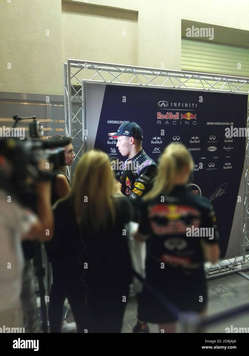 Russian F1 Driver Daniel Kvyat during his interview with press members ...