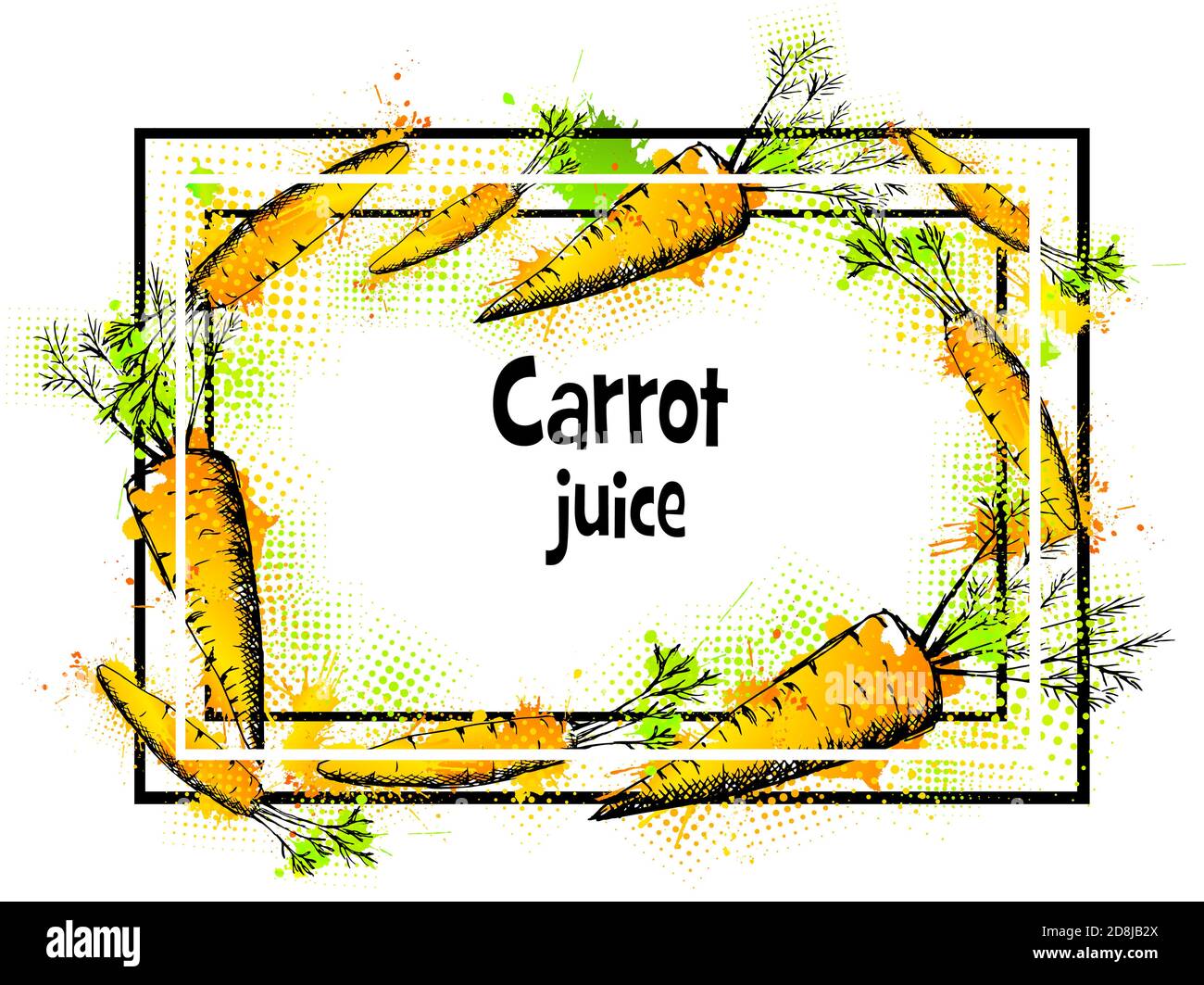 Vintage label with carrots. Vector illustration background for design ...