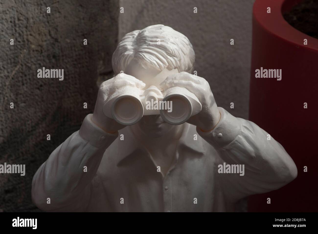 a person looking through binoculars to view far away objects Stock ...